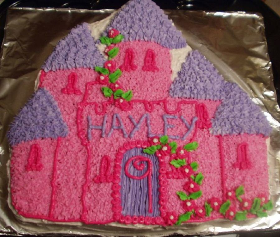 Pink And Purple Castle Birthday Cake - CakeCentral.com