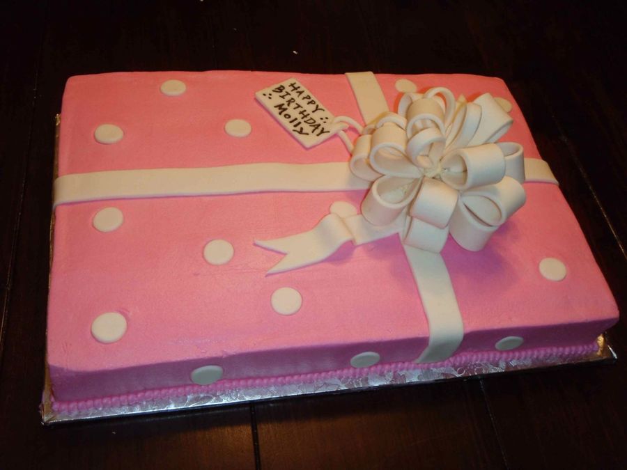 Gift Box Birthday Cake - CakeCentral.com