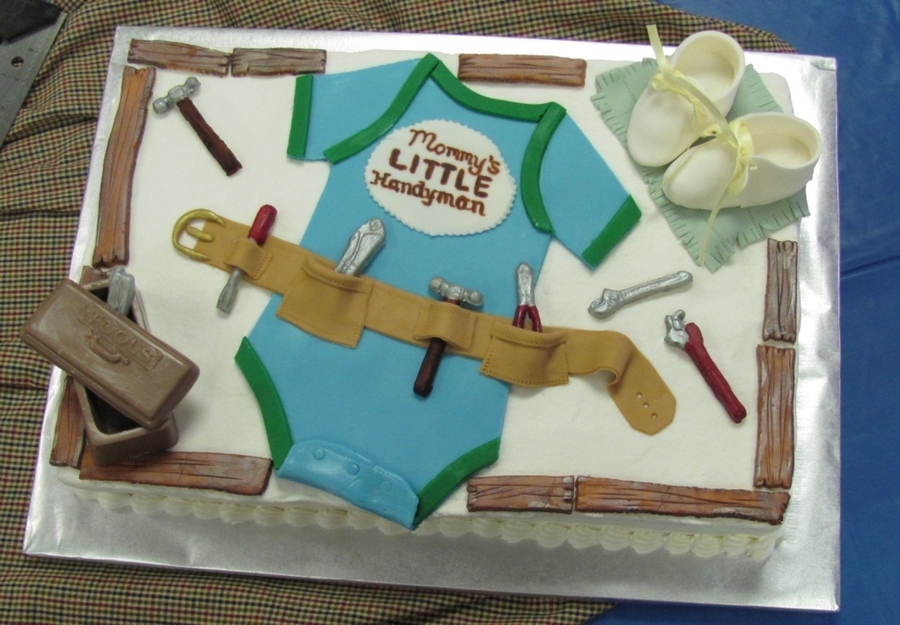 Little Handyman Baby Cake - CakeCentral.com