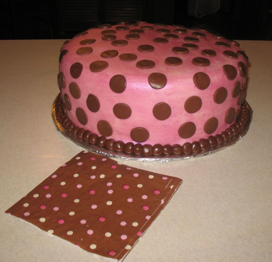 Pink-N-Brown Polka Dots - CakeCentral.com