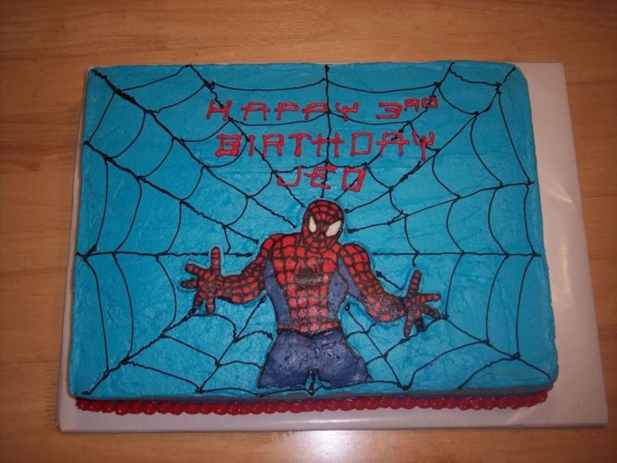 Blue Spiderman Cake - CakeCentral.com
