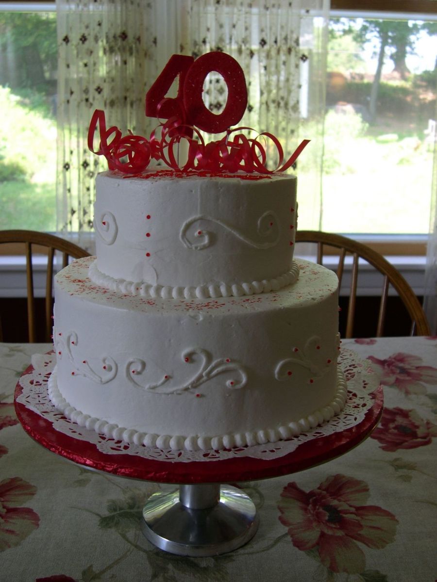 40Th Ruby Anniversary Cake - CakeCentral.com