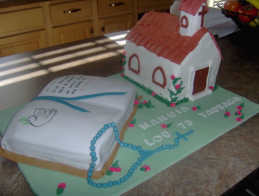 Church And Open Bible Birthday Cake - CakeCentral.com