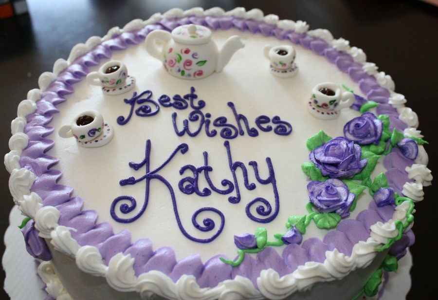 Tea Party Themed Bridal Shower Cake - CakeCentral.com