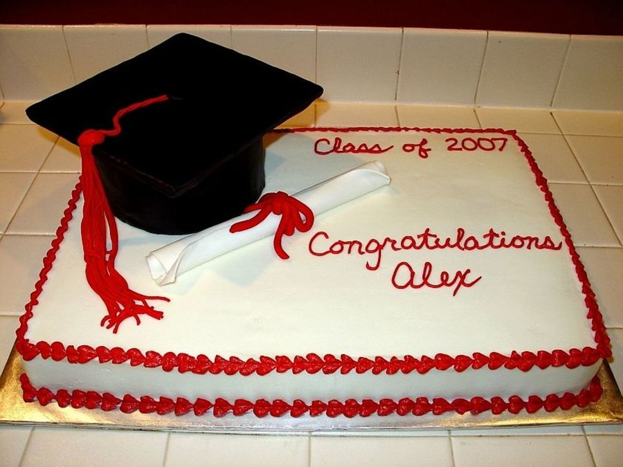 Graduation Cap With Diploma - CakeCentral.com