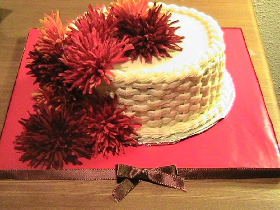 Fall Flower Cake - CakeCentral.com