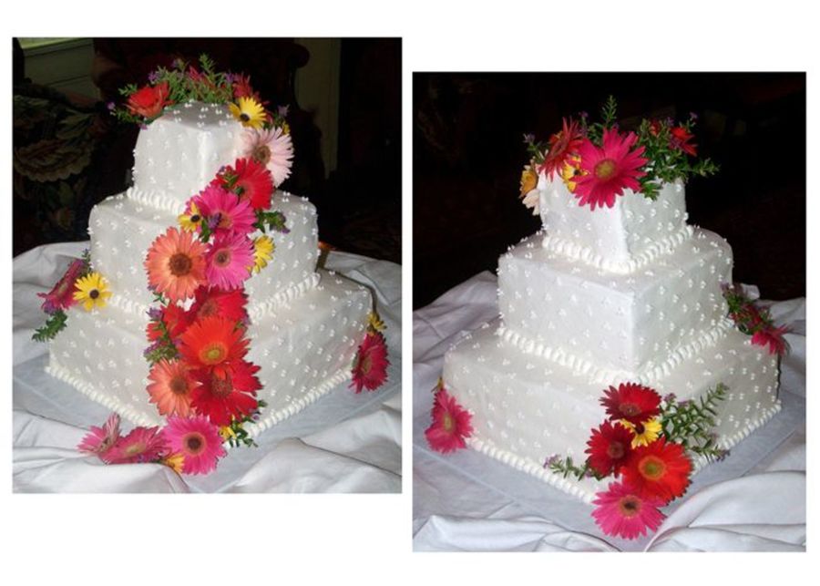 Gerbera Daisy Wedding Cake - CakeCentral.com