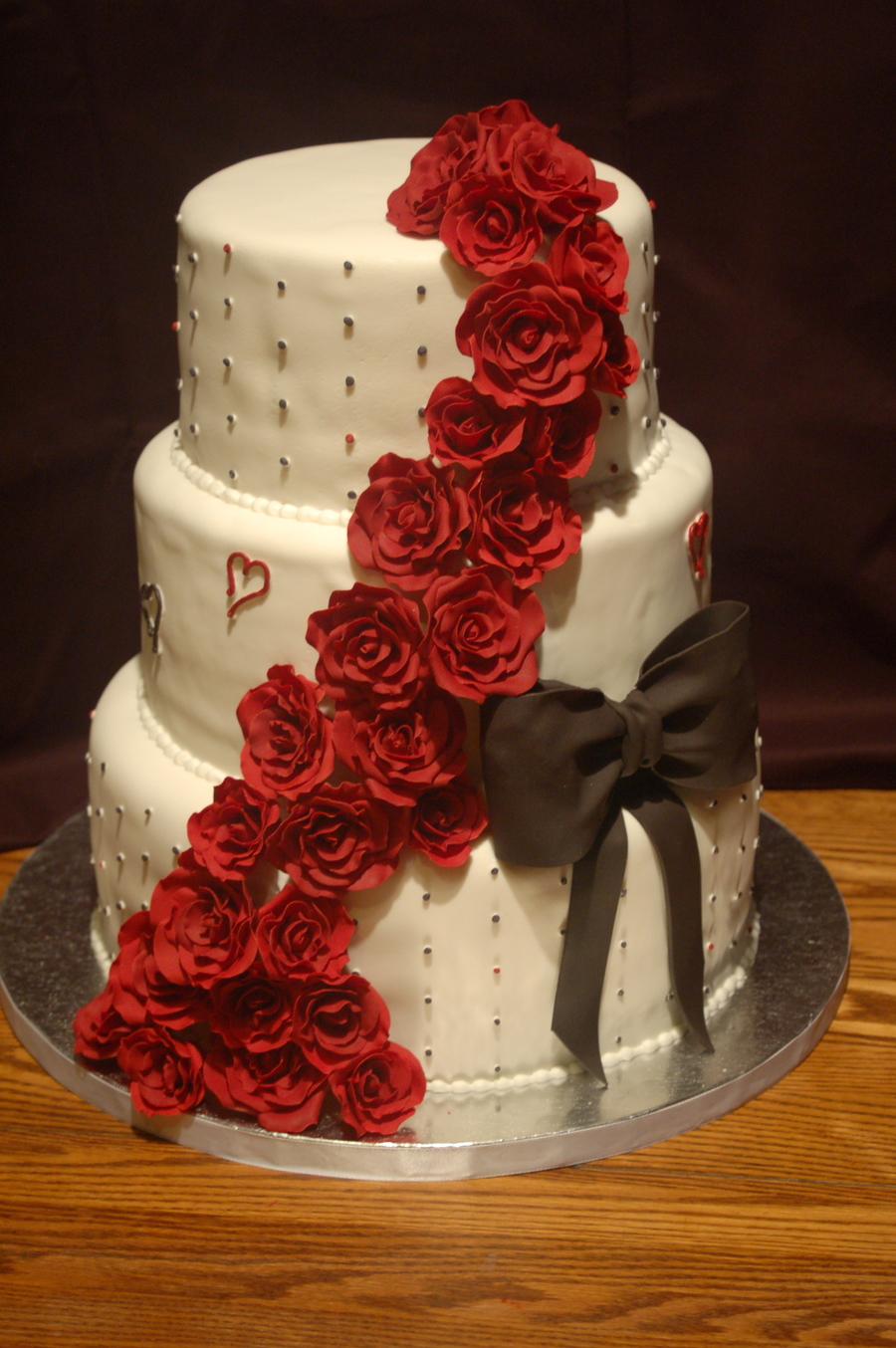 Black Magic Roses Wedding Cake - CakeCentral.com