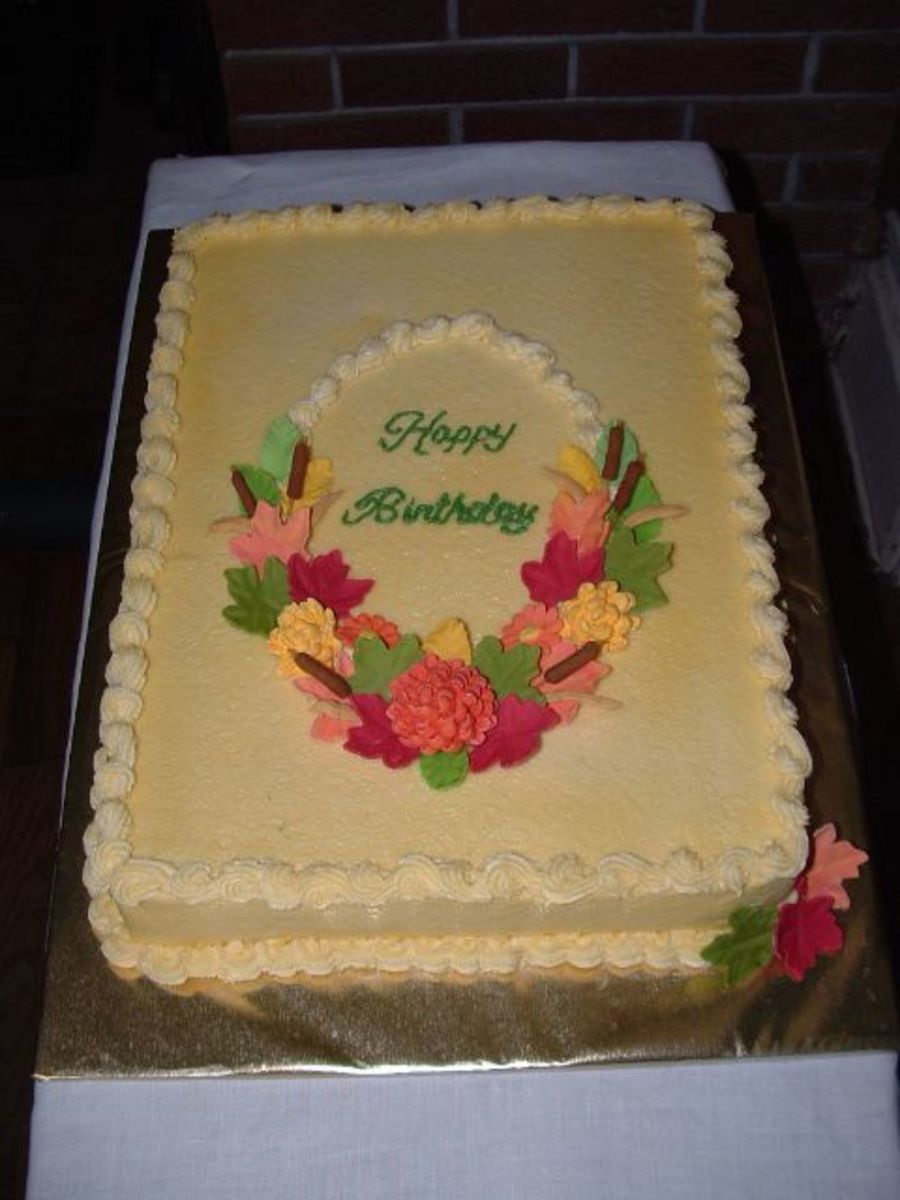 Fall Colors Birthday Cake - CakeCentral.com