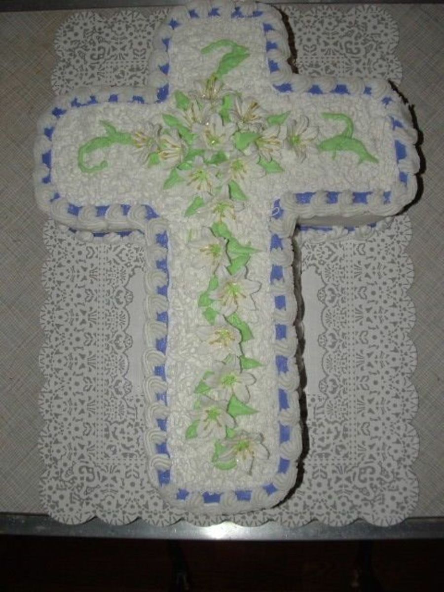 Easter Lilies On Cross - CakeCentral.com