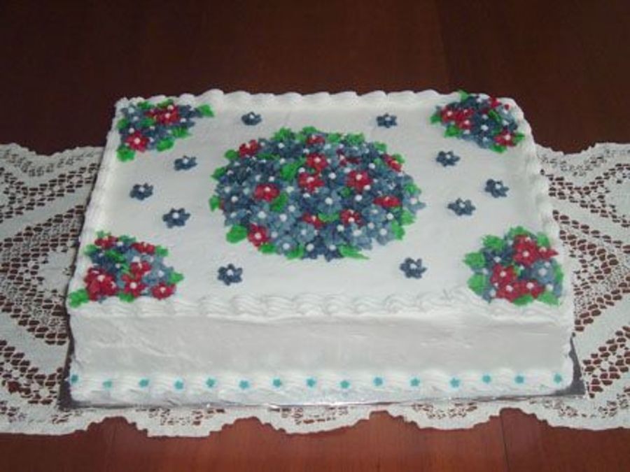 Blue Floral Cake - CakeCentral.com
