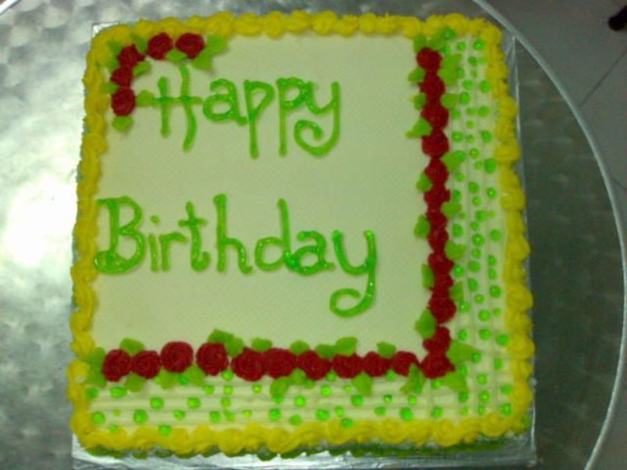 Green Birthday Cake - CakeCentral.com