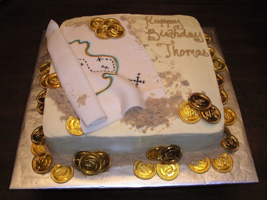Treasure Map Birthday Cake - CakeCentral.com