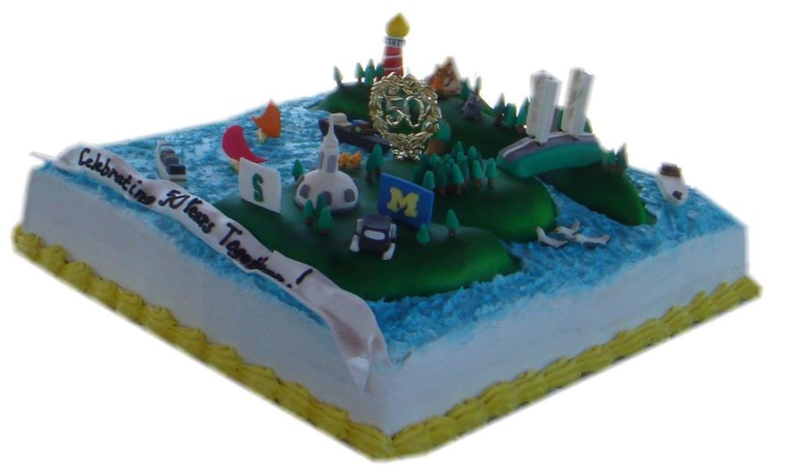 Mackinac Bridge, Michigan 50Th Anniversary Cake Winner - CakeCentral.com