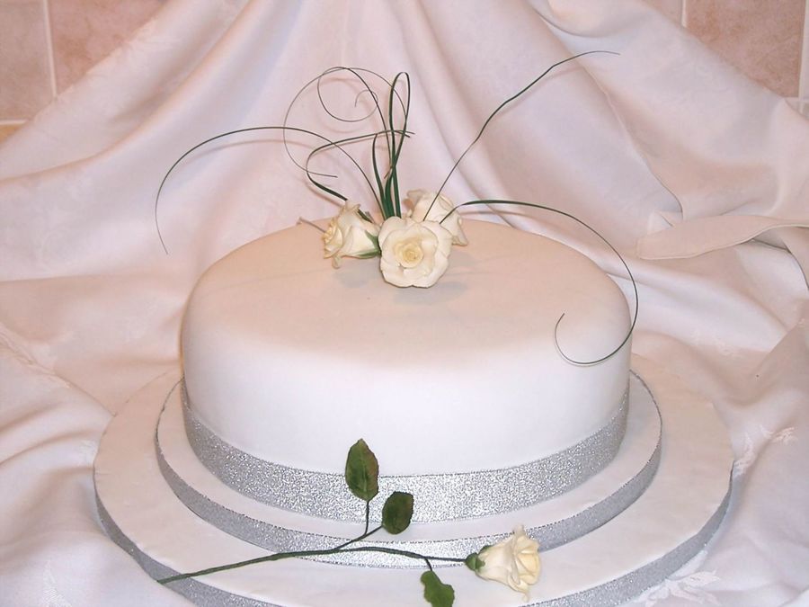Roses Spray Wedding Cake - CakeCentral.com