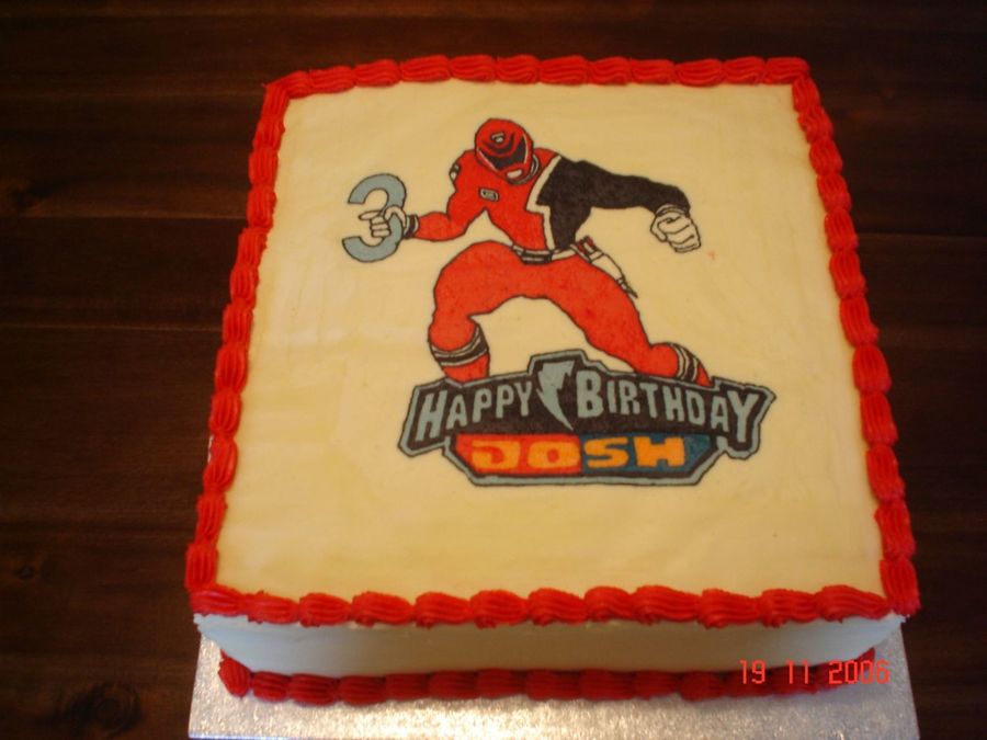 Red Power Ranger Birthday Cake - CakeCentral.com