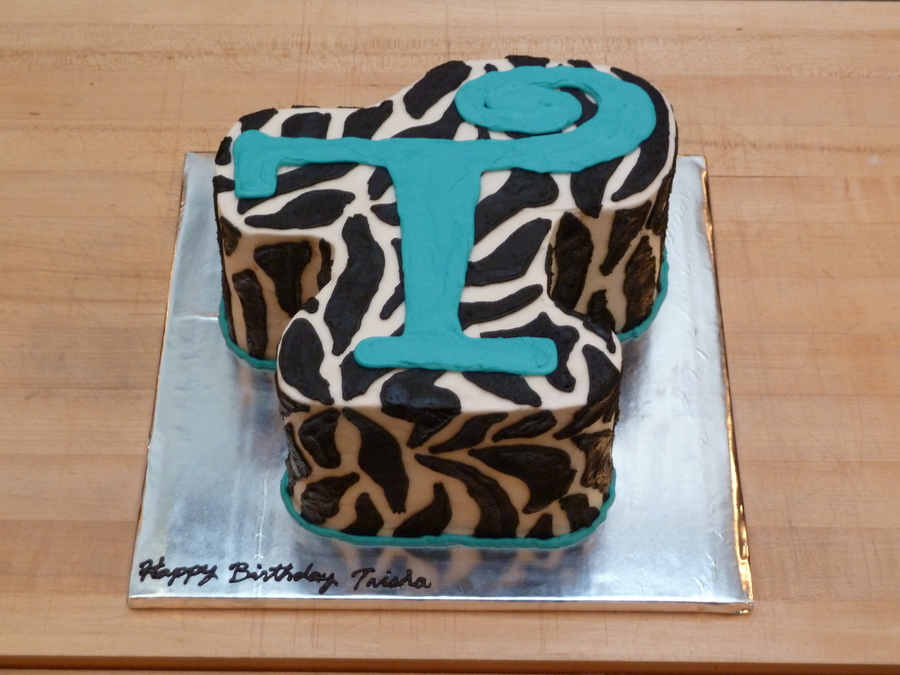Zebra Print Monogram - CakeCentral.com