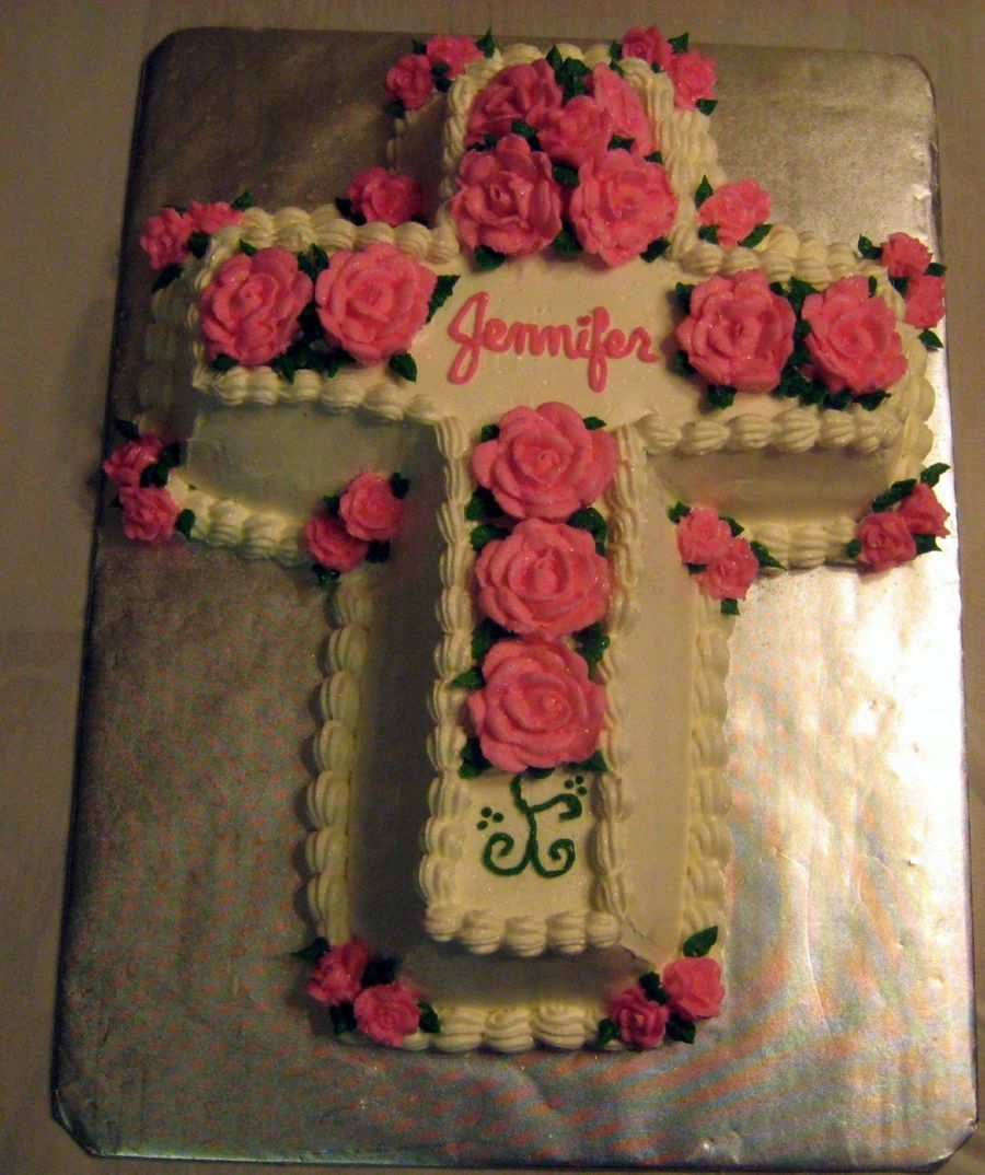 Pink Roses Cross - CakeCentral.com