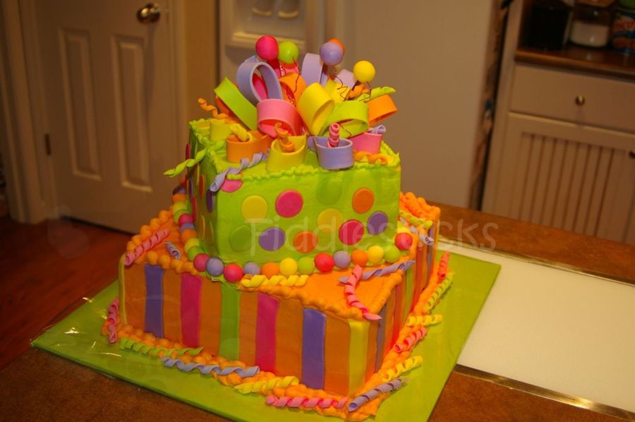 Funky Birthday Cake ! - CakeCentral.com