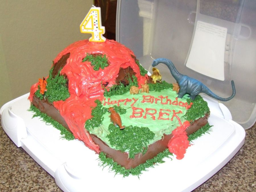 Volcano Dinosaur Cake - CakeCentral.com