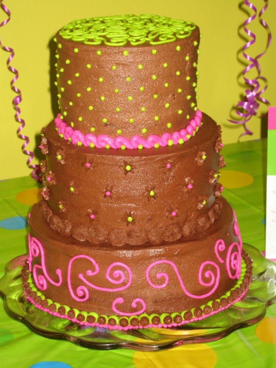 3 Tier Chocolate Birthday Cake - CakeCentral.com