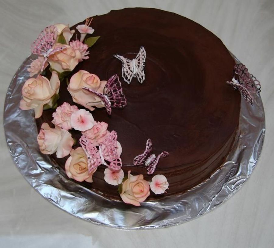Chocolate Ganache Covered Cake - CakeCentral.com