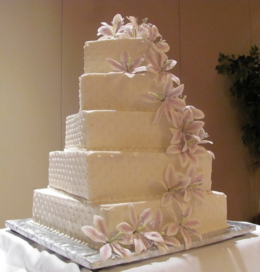 5 Tier Square Wedding Cake - CakeCentral.com
