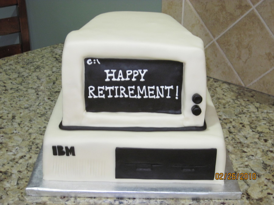 Old School Computer Retirement Cake - CakeCentral.com