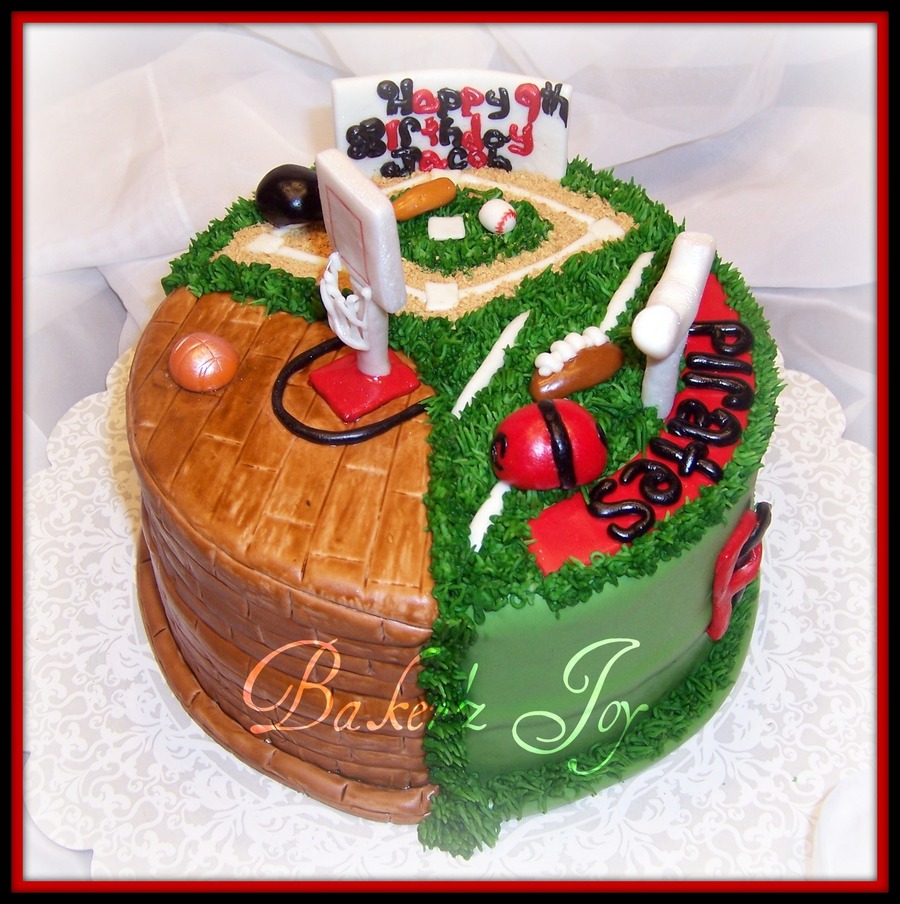 3 Theme Sport Cake - CakeCentral.com
