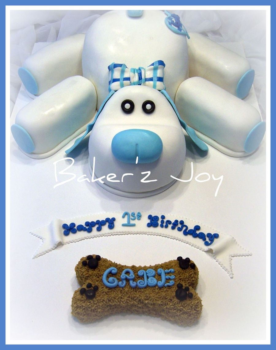Dog Cake With Bone Smash Cake - CakeCentral.com