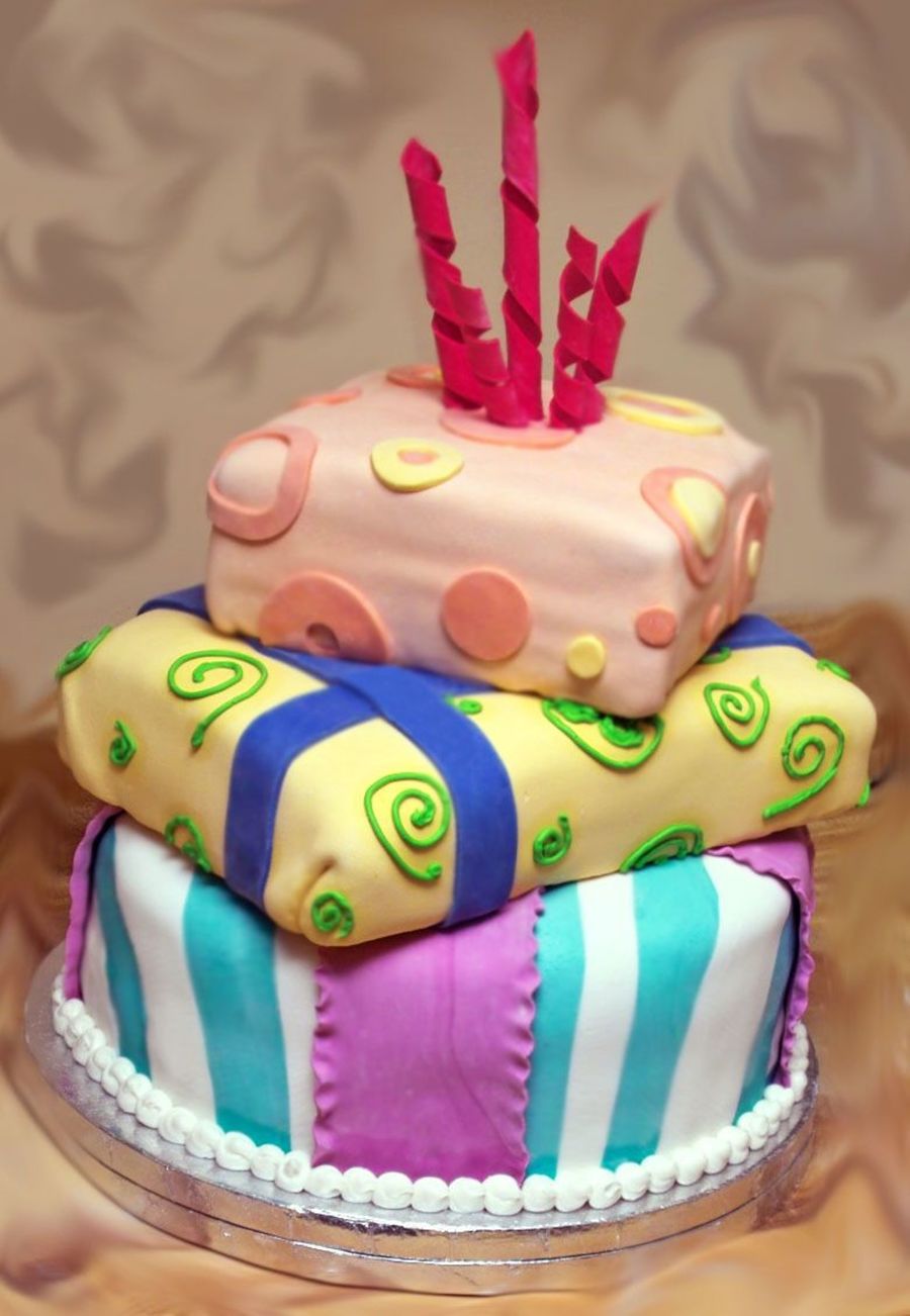 Stacked Birthday Presents - CakeCentral.com