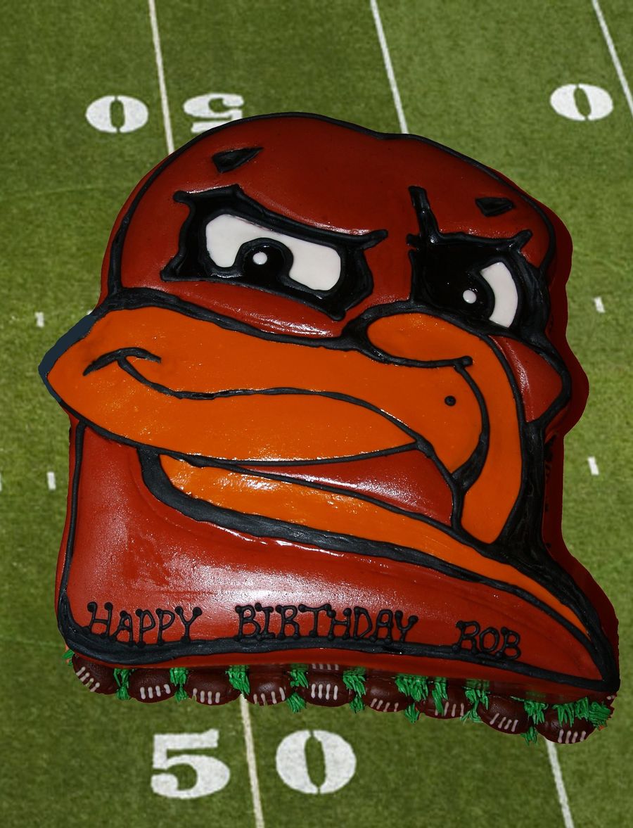 Virginia Tech Hokie Bird Birthday Cake - CakeCentral.com