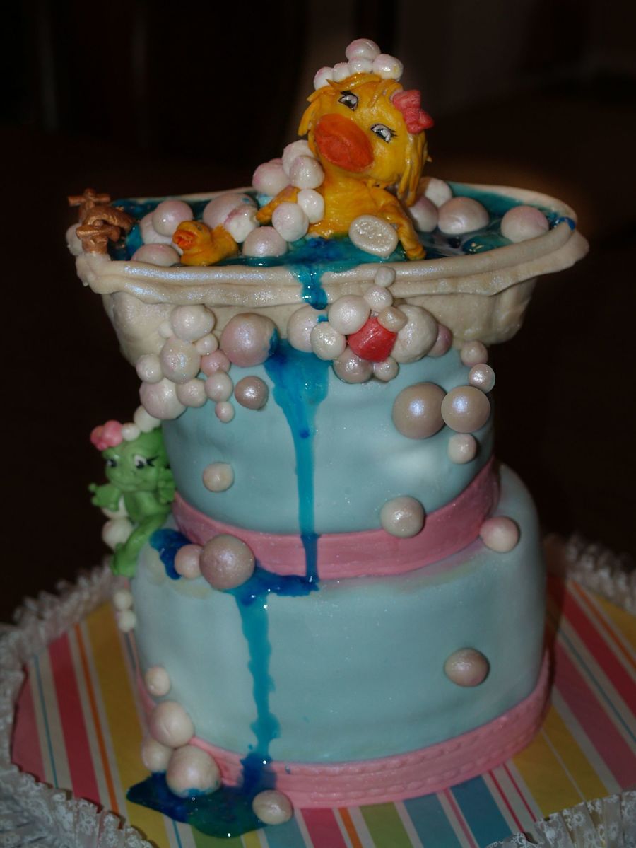 Rubber Ducky Taking A Bath At A Shower - CakeCentral.com