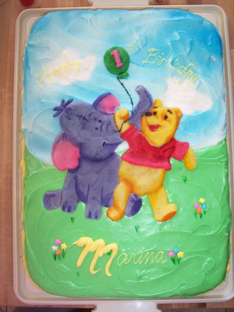 Winnie And Heffalump 1St Birthday Cake. - CakeCentral.com
