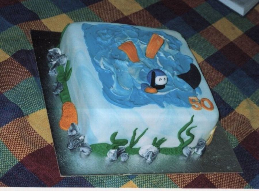 Diving Theme Birthday Cake - CakeCentral.com