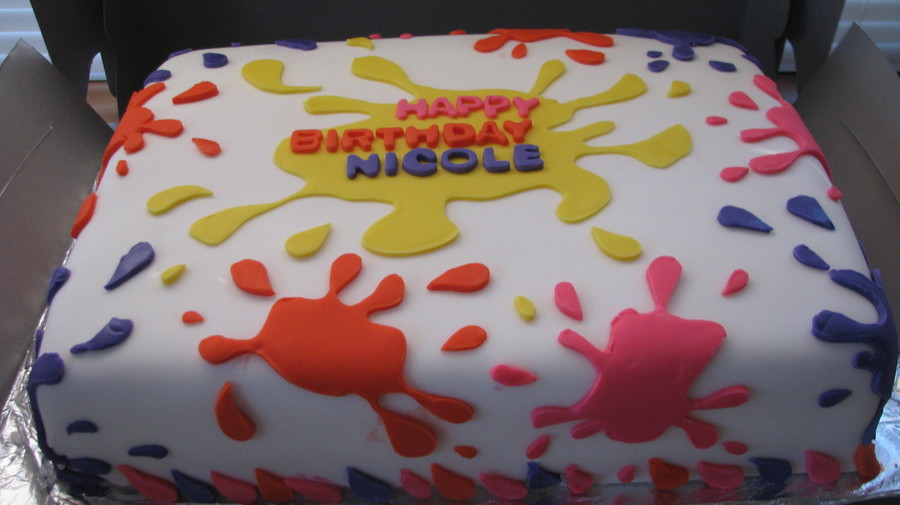 Paint Splattered Cake - CakeCentral.com