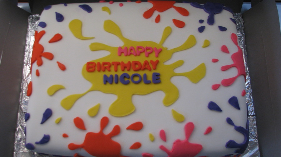 Paint Splattered Cake - CakeCentral.com