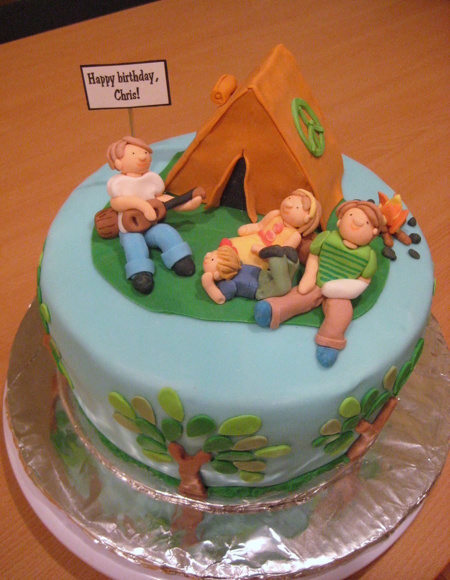 Camping-Themed Birthday Cake - CakeCentral.com