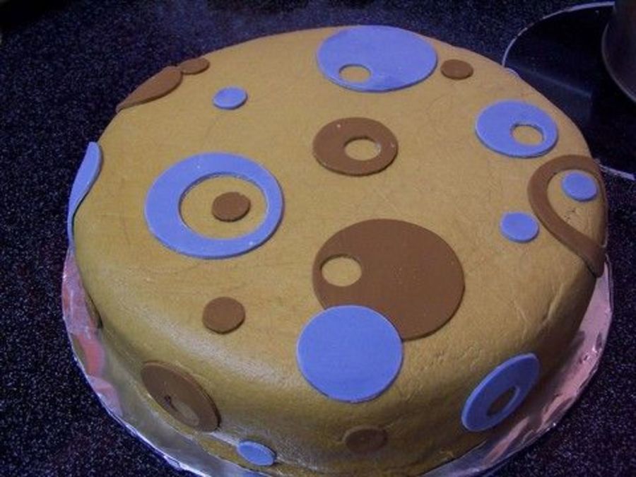 Brown And Blue Polka Dots - CakeCentral.com