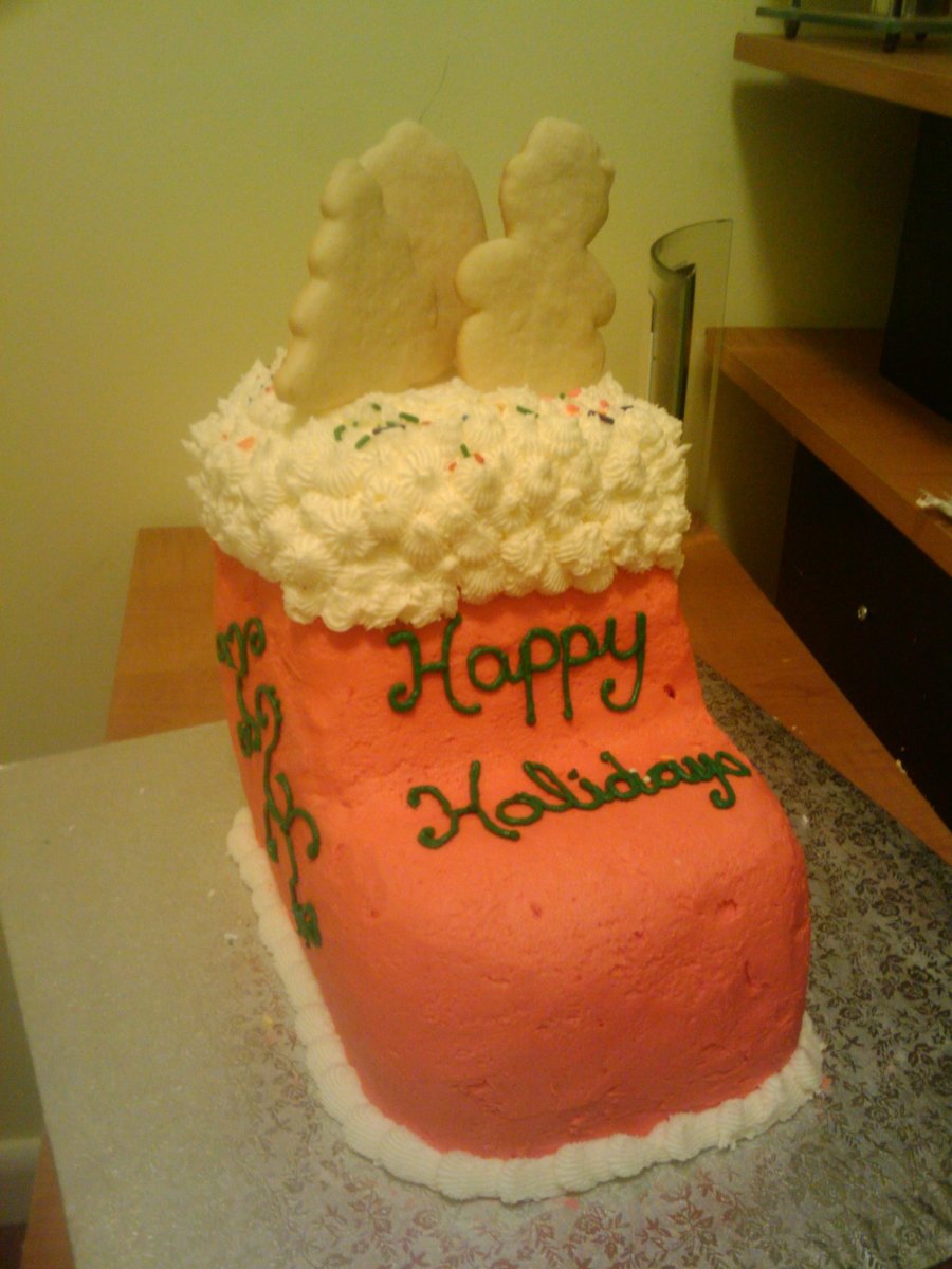 Christmas Stocking Cake - CakeCentral.com