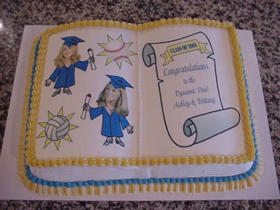 Twins Graduation Cake - CakeCentral.com