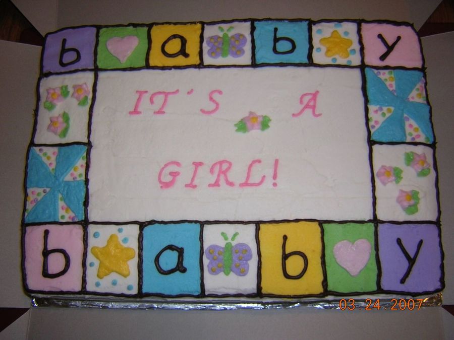 Baby "quilt Blocks" Cake - CakeCentral.com