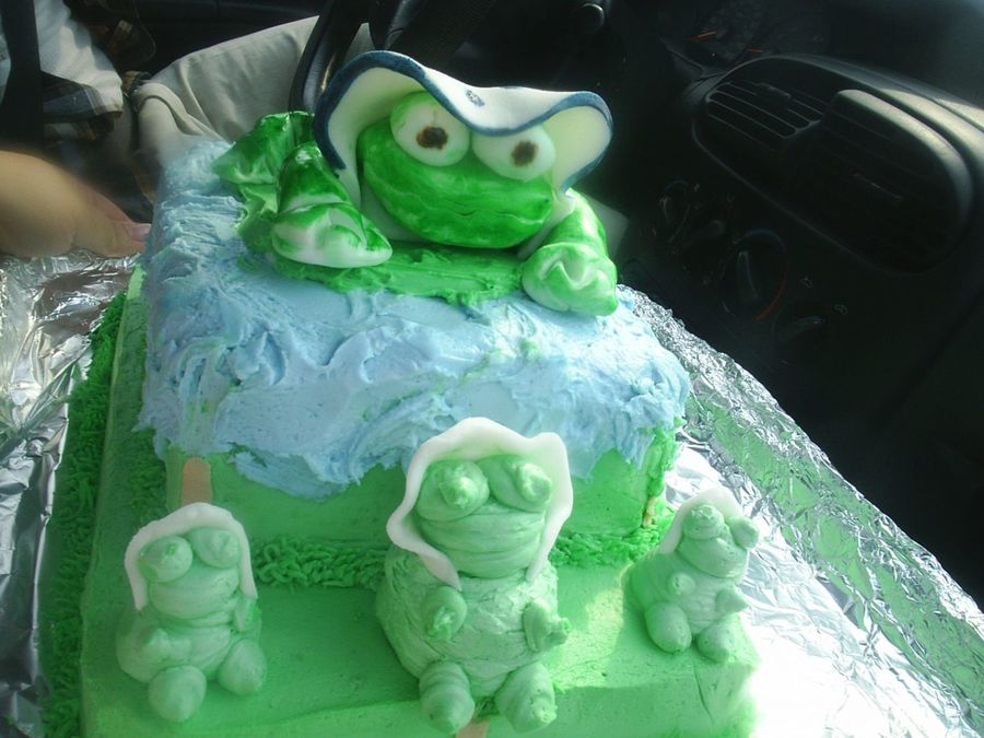 Frog Baby Shower Cake - CakeCentral.com