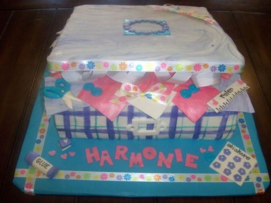 Scrapbook Box Cake - CakeCentral.com