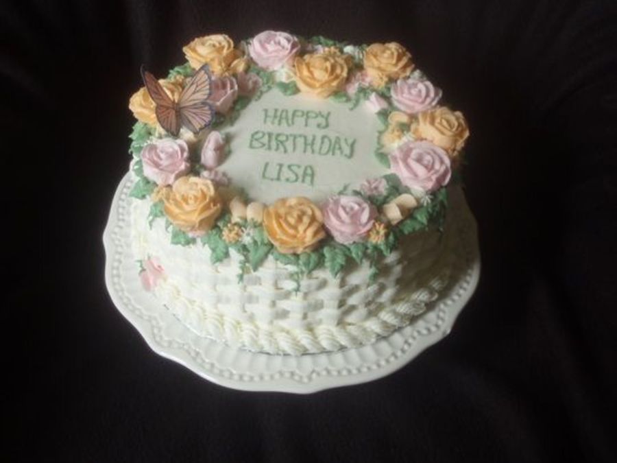 Flowers And Butterflies Birthday Cake - CakeCentral.com
