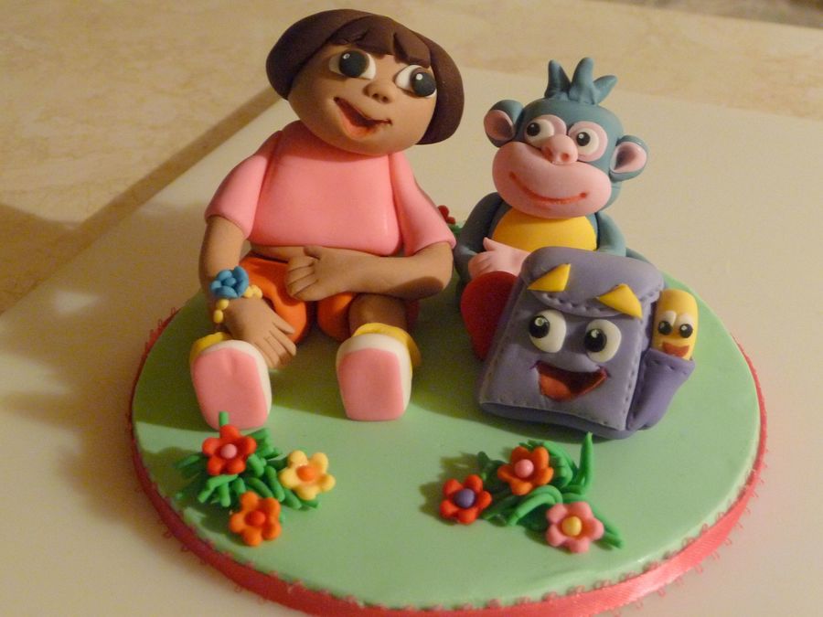 Dora Boots And Backpack Cake Topper - CakeCentral.com