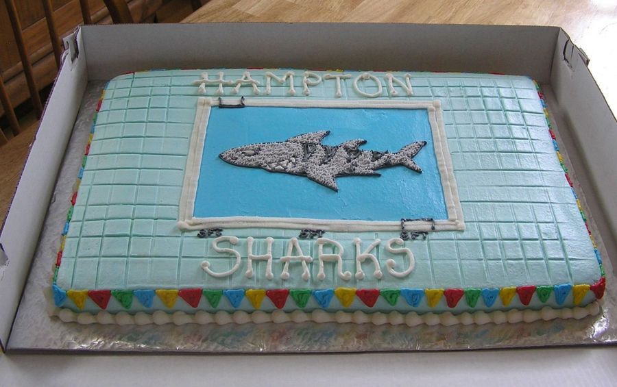 Sharks Swim Team Cake - CakeCentral.com
