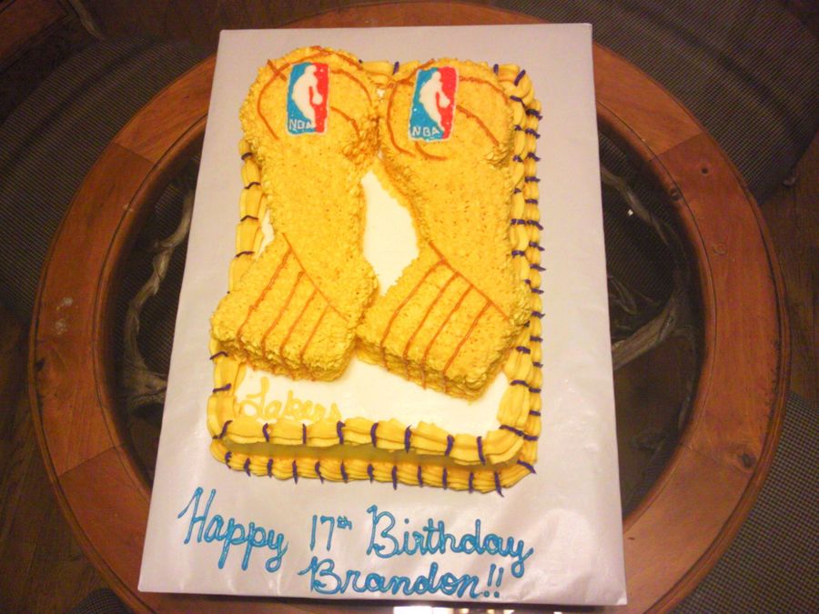 Nba Lakers Trophy Cake - CakeCentral.com