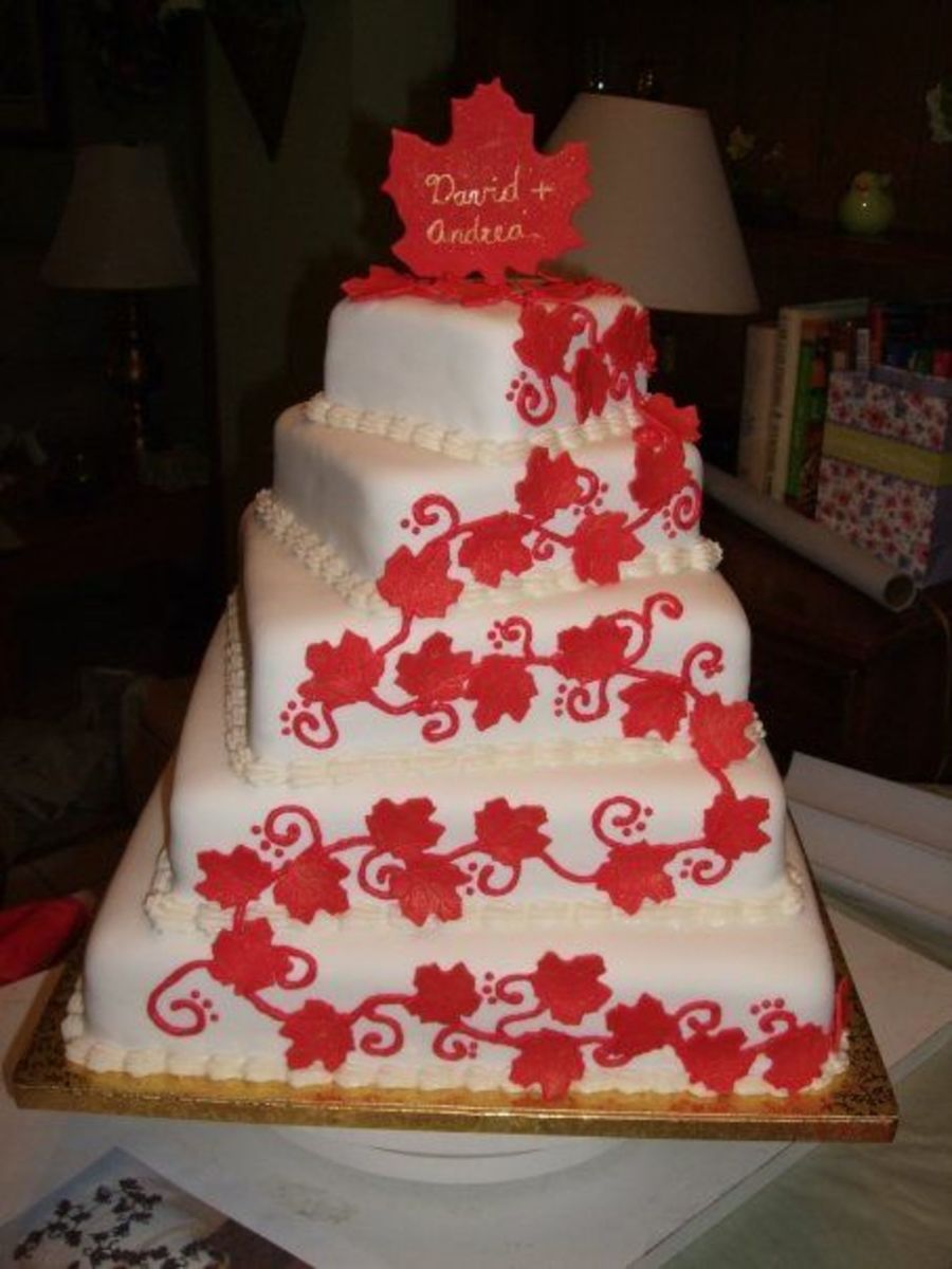 Maple Leaf Cake For Canada Day Wedding. - CakeCentral.com
