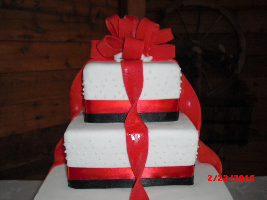 Red And Black Wedding Cake - CakeCentral.com